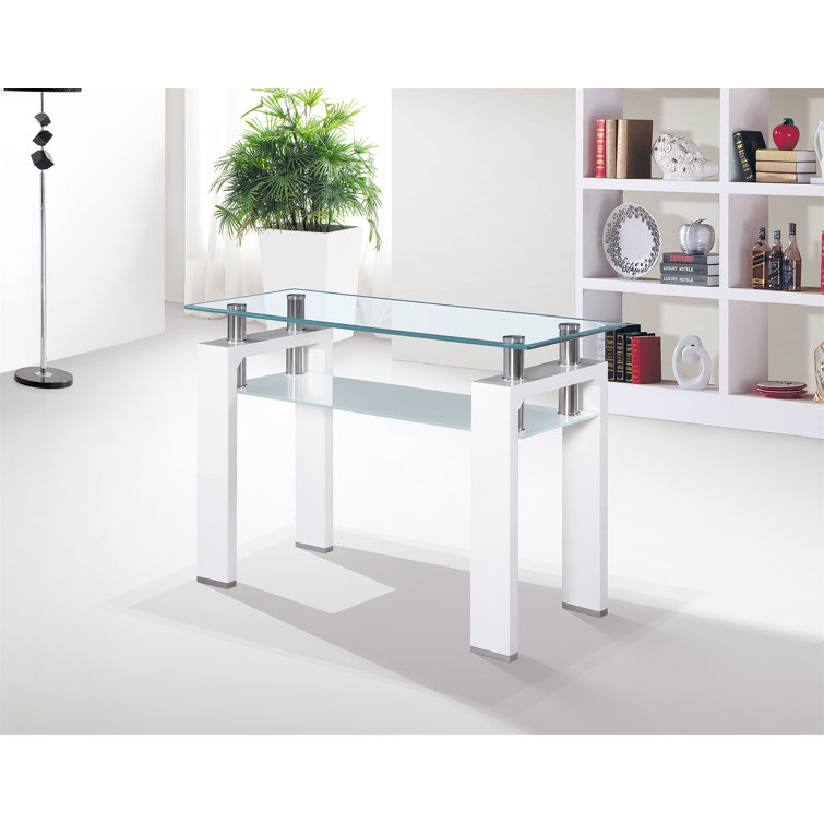Brayden Studio® Cen 47.2'' Glass Top Console Table | Wayfair